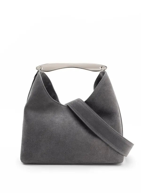 ELLEME Boomerang Large Suede Top Handle Bag - Grey