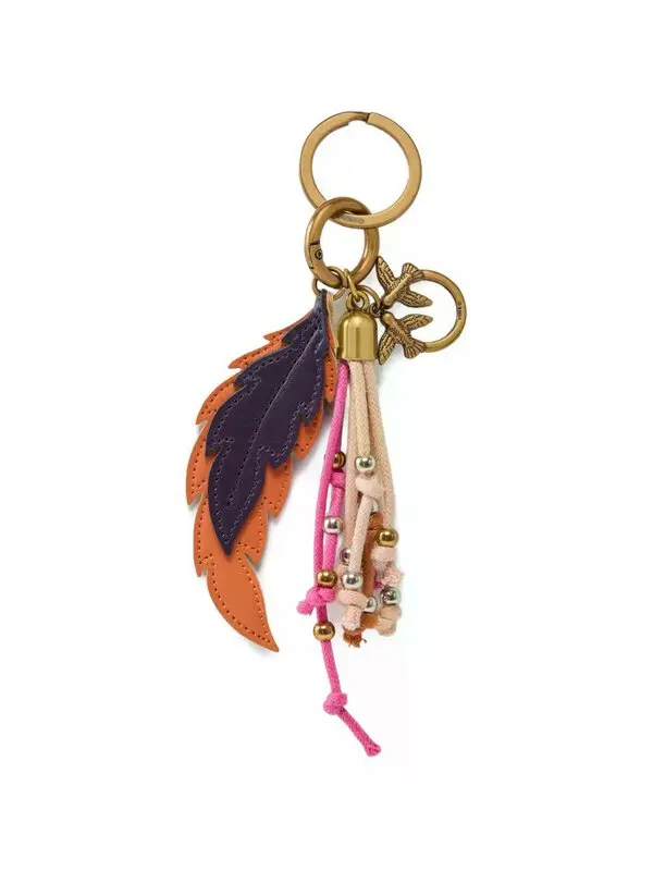 Pinko Feather Tassel Keyring - Orange