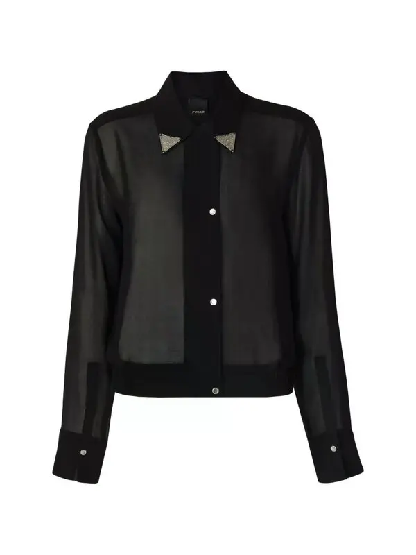 Pinko Sheer Shirt With Metallic Western Appliqués