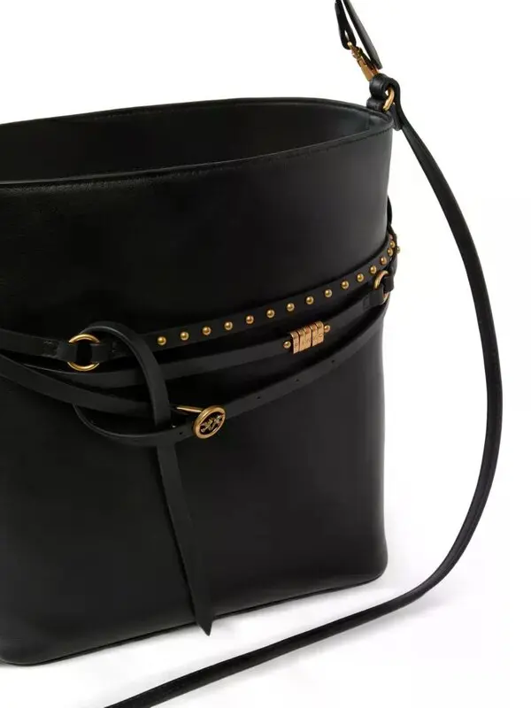 Pinko Medium Studded Leather Bucket Bag