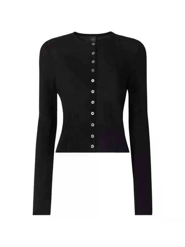 Pinko Buttoned Cardigan In Cotton Blend Knit