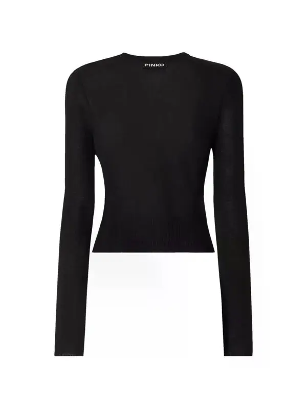 Pinko Buttoned Cardigan In Cotton Blend Knit