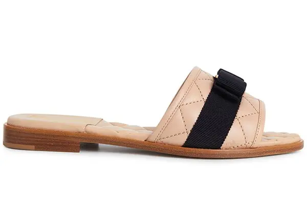 FERRAGAMO Vara Bow Quilted Slide