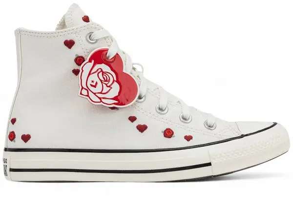 CONVERSE Chuck Taylor All Star Hi Valentine's Day Sneakers - Vintage White/red/egret