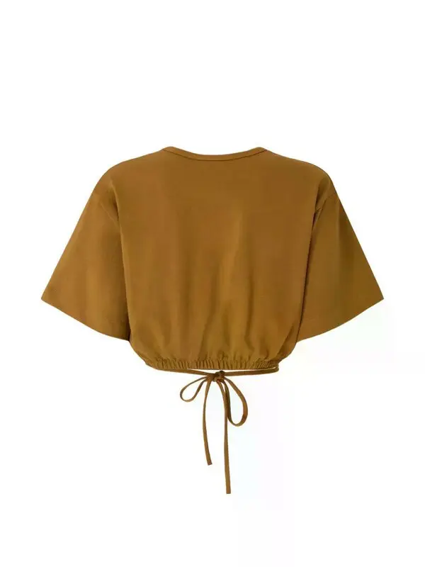 Pinko Tie-waist Cropped T-shirt - Neutrals