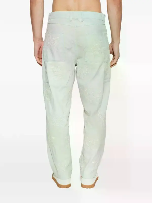 Kenzo Embroidered Five-pocket Jeans