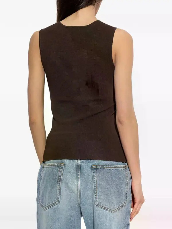 RÓHE Square-neck Ribbed Knit Top
