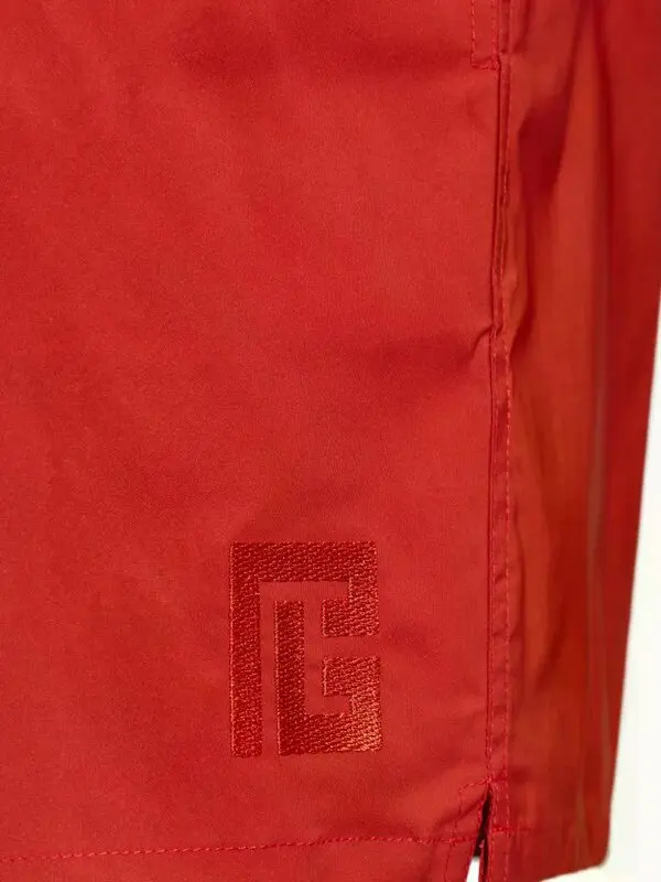 Balmain Logo-detail Swim Shorts - Red