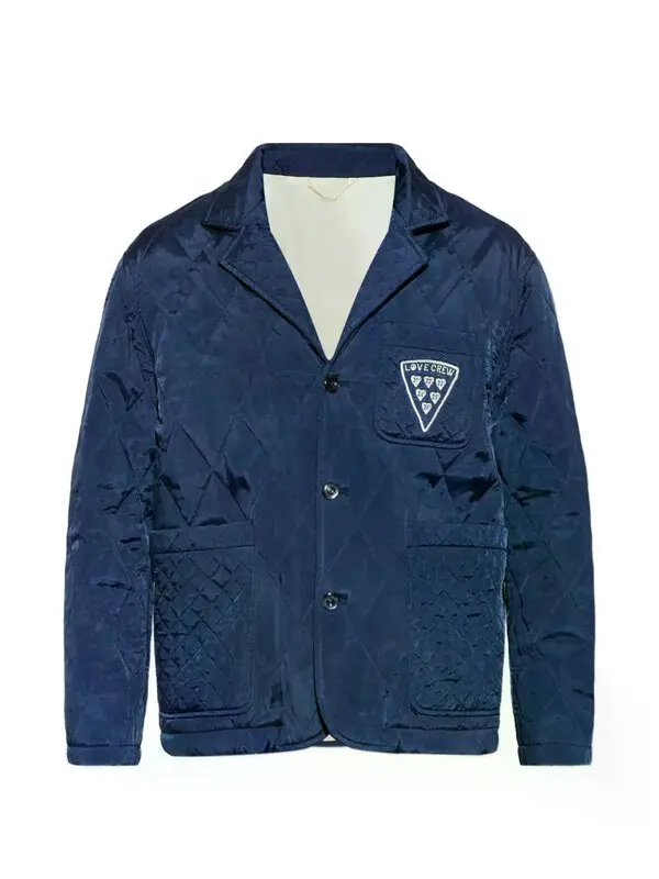 Kenzo Badges Quilted Workwear Jacket - Blue