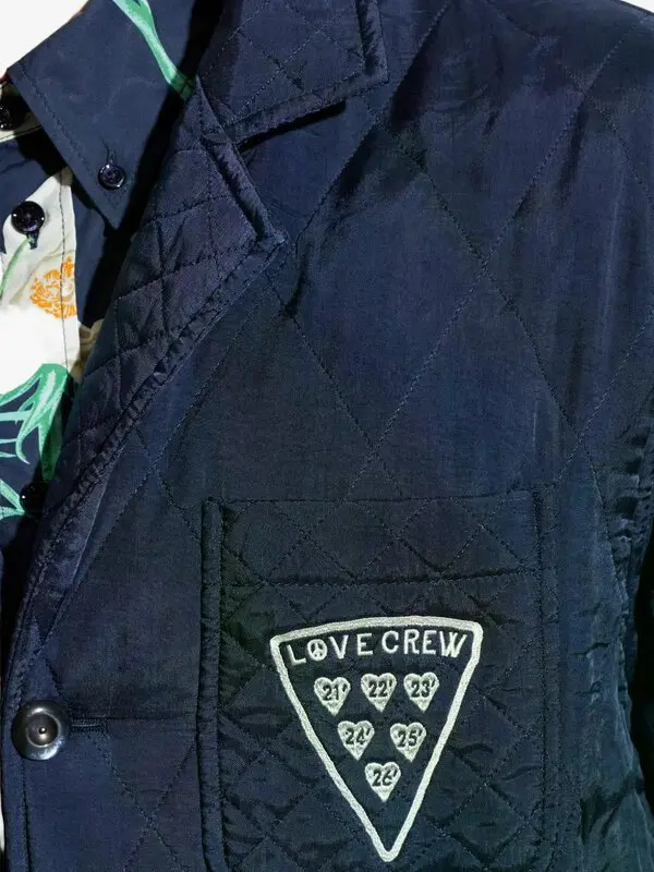 Kenzo Badges Quilted Workwear Jacket - Blue