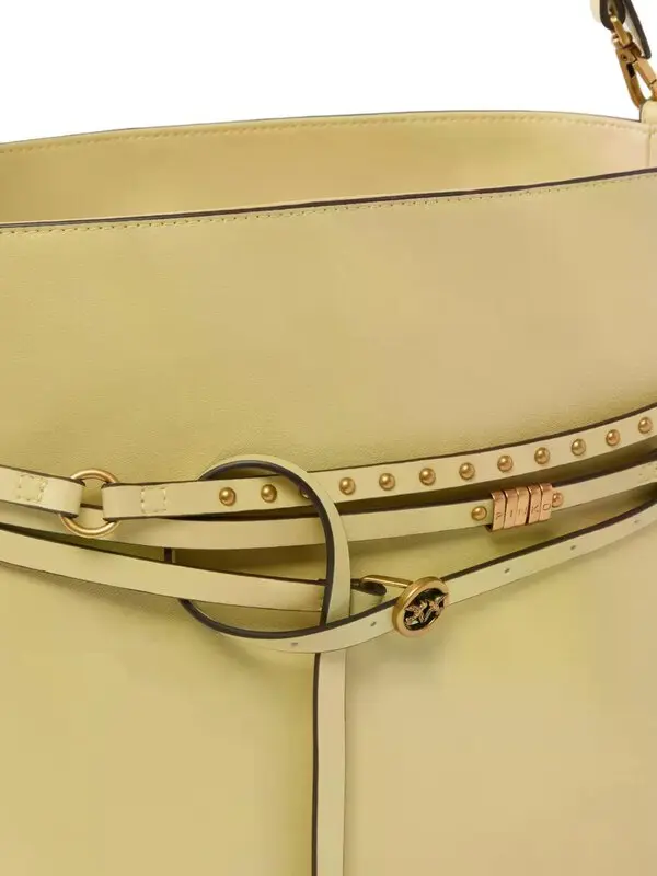 Pinko Medium Studded-strap Bucket Bag - Yellow