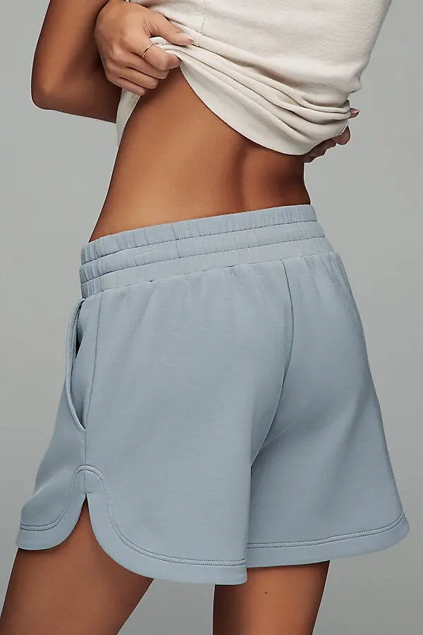 Varley Coulter High-rise Pull-on Shorts - Wind Blue