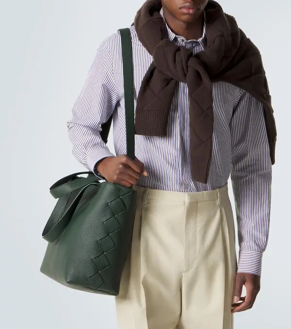 Bottega Veneta Diago Intreccio Leather Tote Bag - Green