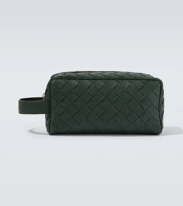 Bottega Veneta Intrecciato Leather Pouch - Green