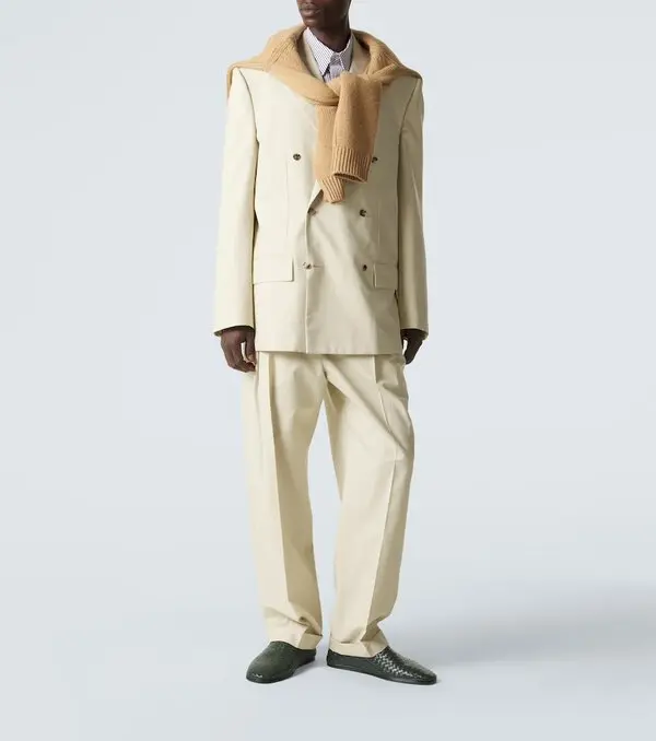 Bottega Veneta Wool And Cotton Gabardine Suit Jacket - Beige