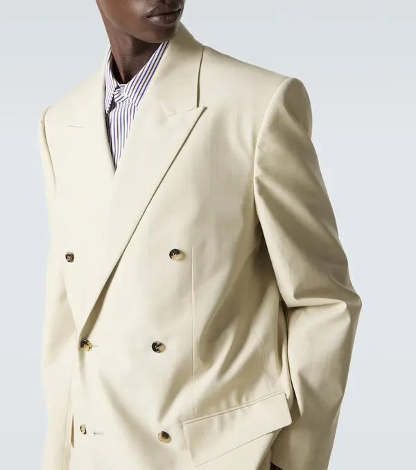 Bottega Veneta Wool And Cotton Gabardine Suit Jacket - Beige