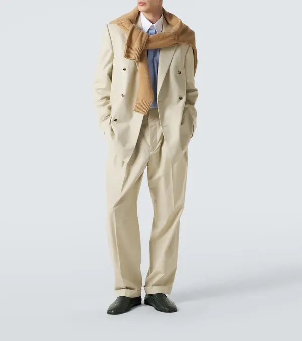 Bottega Veneta Wool And Cotton Gabardine Suit Jacket - Beige