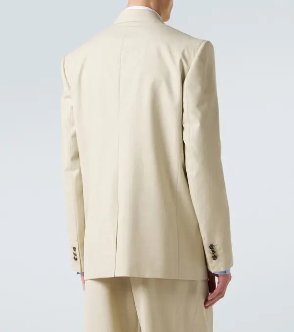 Bottega Veneta Wool And Cotton Gabardine Suit Jacket - Beige