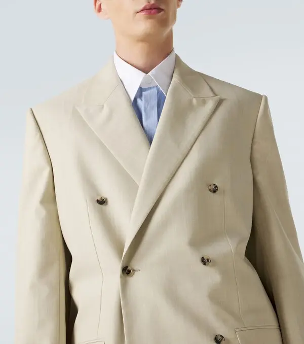 Bottega Veneta Wool And Cotton Gabardine Suit Jacket - Beige