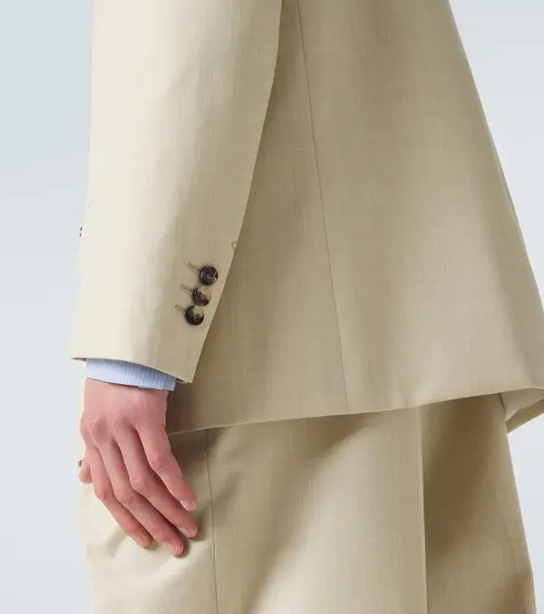Bottega Veneta Wool And Cotton Gabardine Suit Jacket - Beige