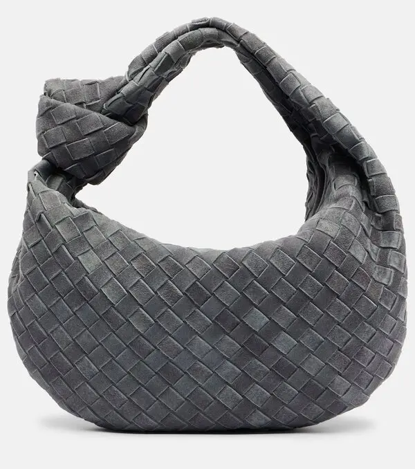 Bottega Veneta Jodie Intrecciato Medium Suede Tote - Grey