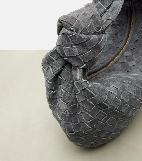 Bottega Veneta Jodie Intrecciato Medium Suede Tote - Grey