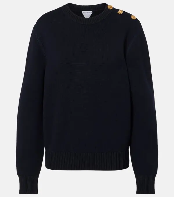 Bottega Veneta Knot Wool And Cotton-blend Sweater - Blue