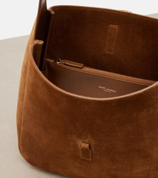 Saint Laurent Le 5 À 7 Small Suede Shoulder Bag - Brown
