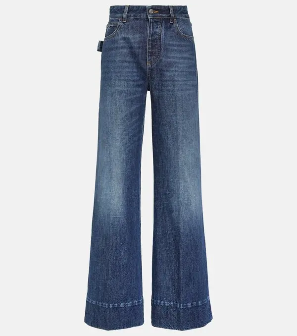 Bottega Veneta High-rise Wide-leg Jeans - Blue