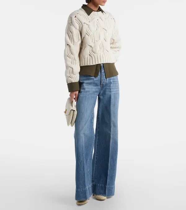 Bottega Veneta High-rise Wide-leg Jeans - Blue