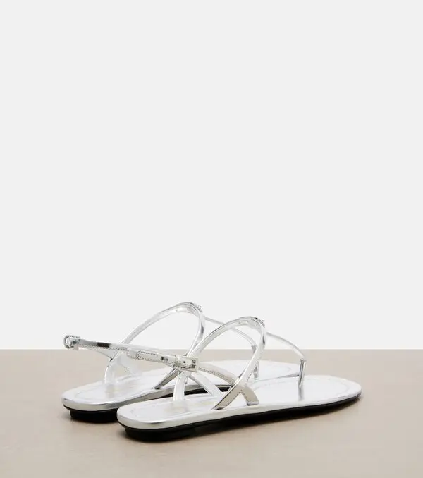 Prada Metallic Leather Sandals