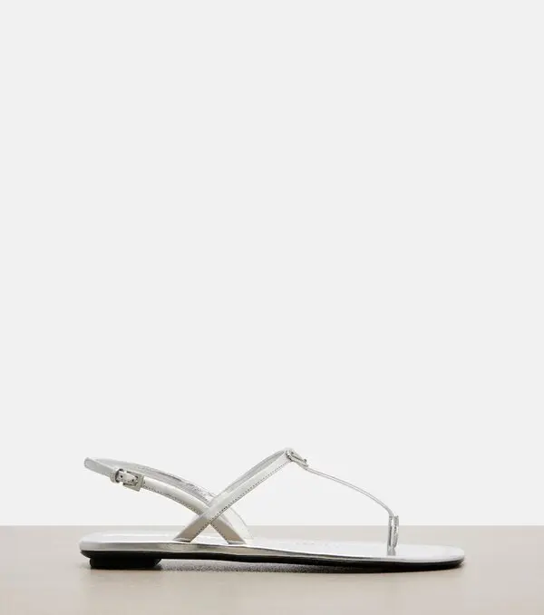 Prada Metallic Leather Sandals