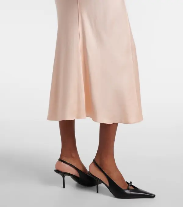 Victoria Beckham Eve Gathered Satin Crêpe Midi Dress - Pink