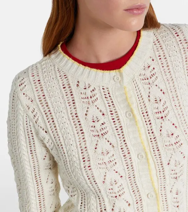 Velvet By Graham & Spencer Daisy Pointelle Cotton-blend Cardigan - White