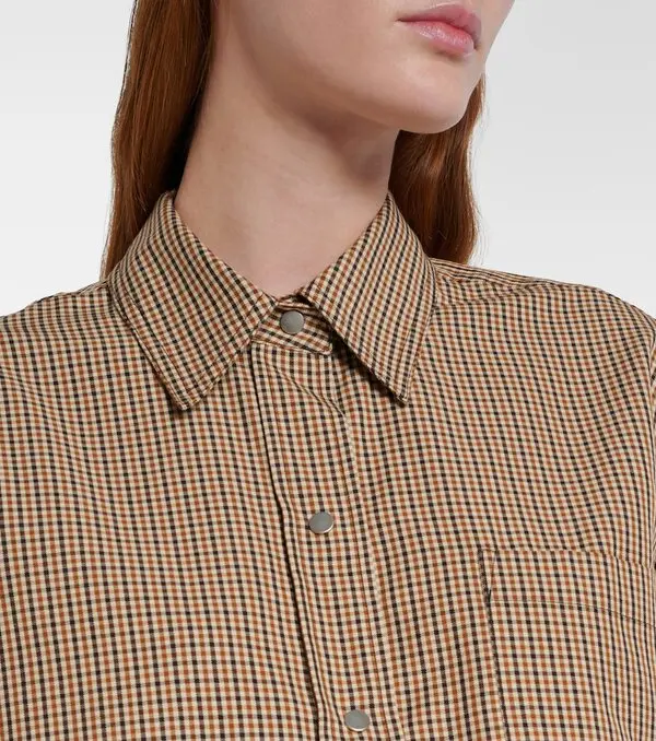 Vince Checked Cotton-blend Shirt - Brown