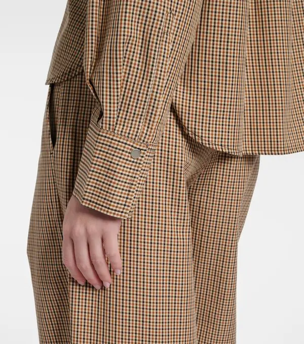 Vince Checked Cotton-blend Shirt - Brown