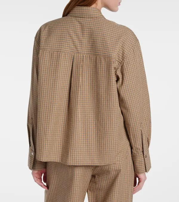 Vince Checked Cotton-blend Shirt - Brown