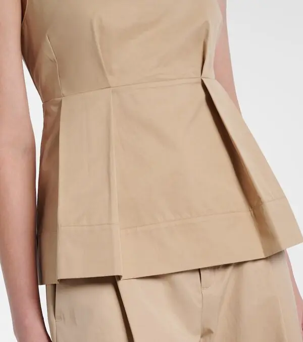 Vince Pleated Peplum Top - Beige