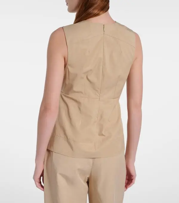 Vince Pleated Peplum Top - Beige