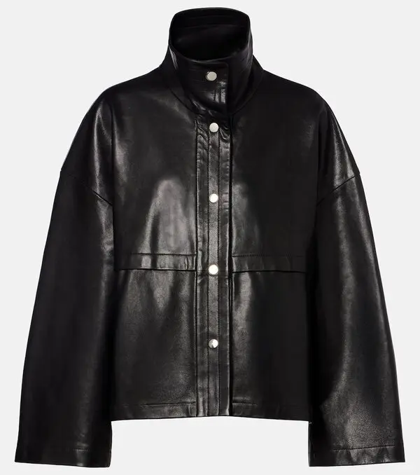 Nour Hammour Park Leather Jacket - Black