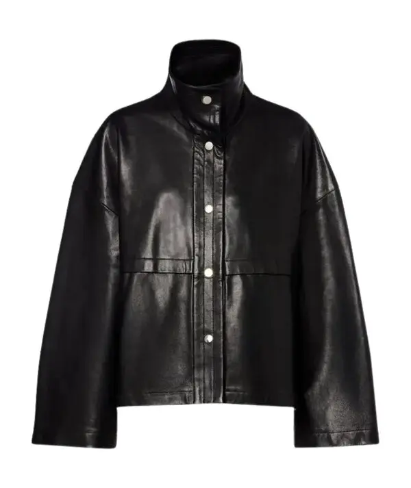 Nour Hammour Park Leather Jacket - Black