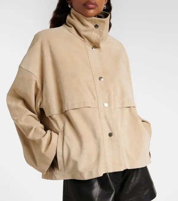 Nour Hammour Park Suede Jacket - Beige