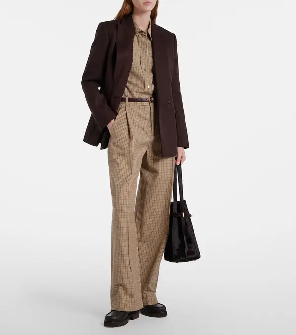 Vince Camille Cotton-blend Wide-leg Pants - Beige
