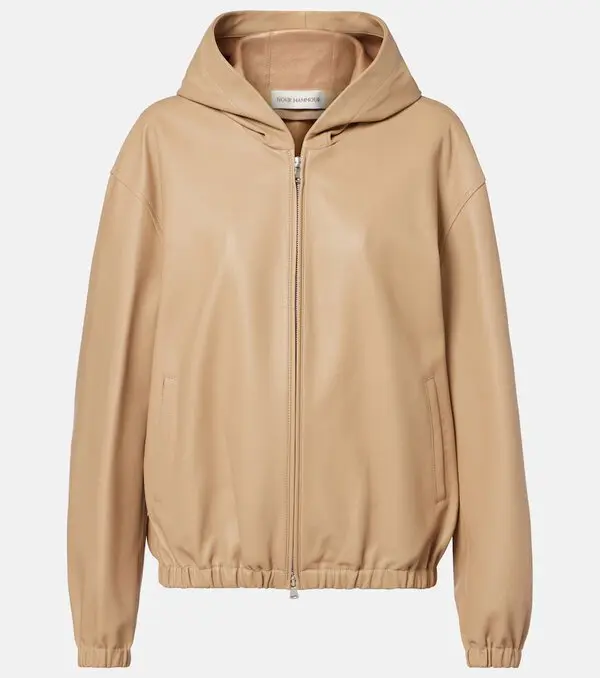 Nour Hammour Leo Leather Zip-up Hoodie