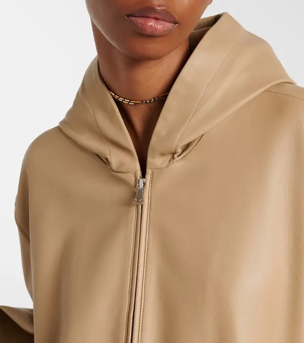 Nour Hammour Leo Leather Zip-up Hoodie