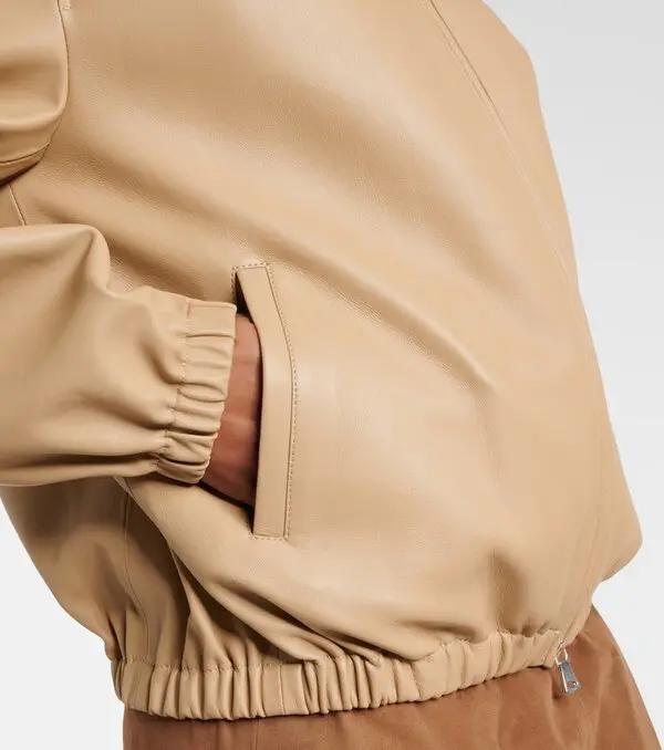 Nour Hammour Leo Leather Zip-up Hoodie