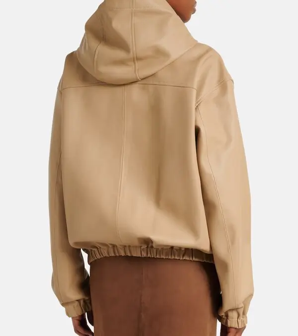 Nour Hammour Leo Leather Zip-up Hoodie