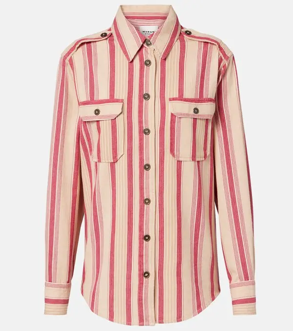 MARANT ETOILE Gelva Striped Cotton Shirt - Beige