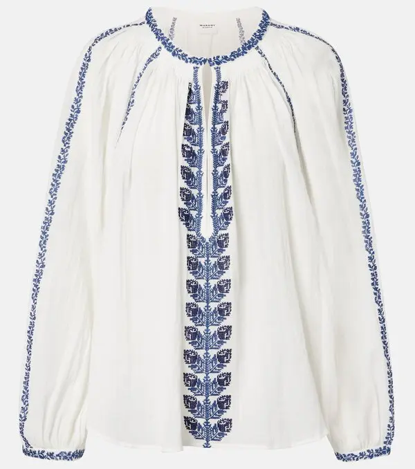 MARANT ETOILE Lena Embroidered Blouse - White