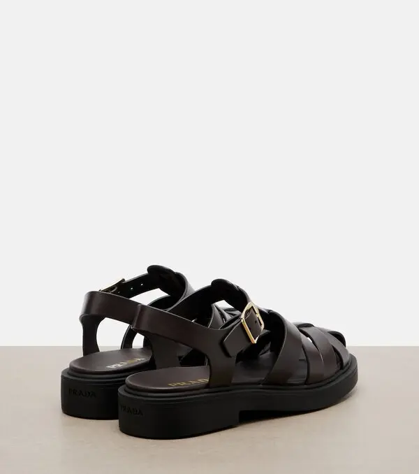 Prada Leather Fisherman Sandals